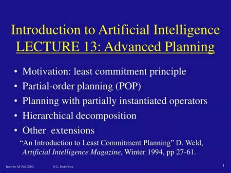 ppt introduction to artificial intelligence lecture 13 advanced