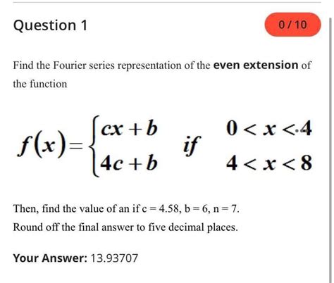 Solved Find The Fourier Series Representation Of The Even