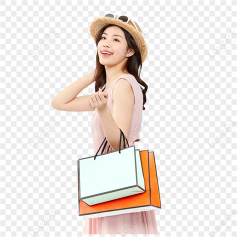 패션 여성 쇼핑 모자 쇼핑을 착용합니다 Png 일러스트 무료 다운로드 Lovepik