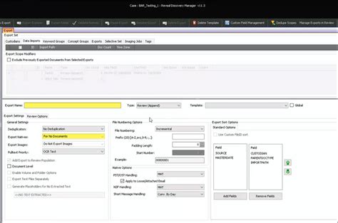 Reveal Processing ECA Export Workflow