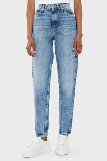 Calvin Klein Sert Pamuklu Yüksek Bel Mom Jeans J20J2236551A4 Bayan Kot