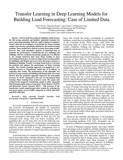 Pdf Transfer Learning In Deep Learning Models For Building Load Forecasting Case Of Limited Data