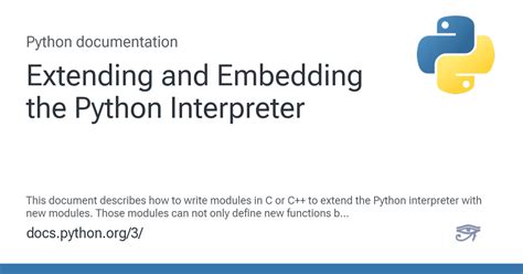 Extending And Embedding The Python Interpreter — Python 3140rc3