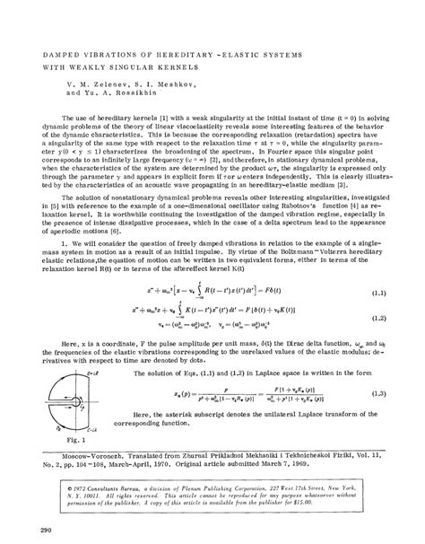 pdf damped vibrations of hereditary elastic systems with weakly singular kernels