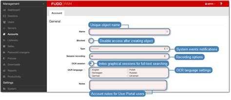 Creating A Regular Account — Fudo Pam 40 System Documentation