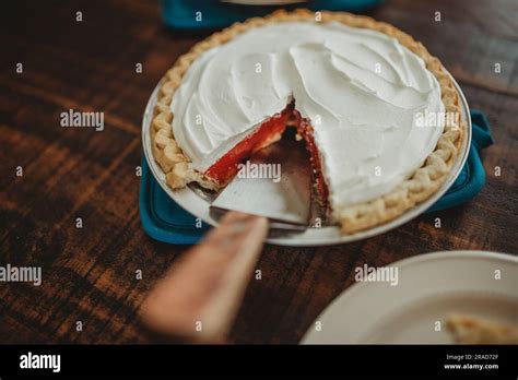 Inside Of A Strawberry Pie Stock Photo Alamy