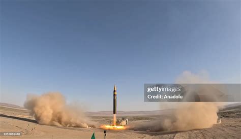 Irans Medium Range Ballistic Missile Called Hayber Is Seen After The