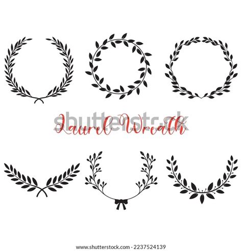 Laurel Wreath Vector Set Hand Drawn Stock Vector Royalty Free
