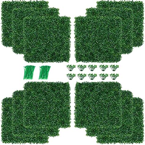 Aivermeil 12 Pcs 20x20 Grass Wall Privacy Screen Greenery Backdrop