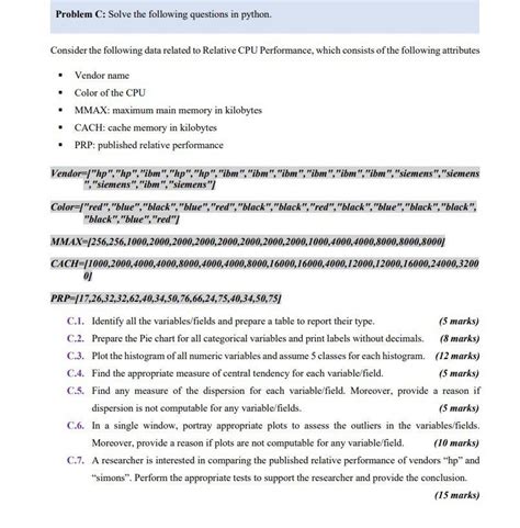 Solved Problem C Solve The Following Questions In Python Chegg