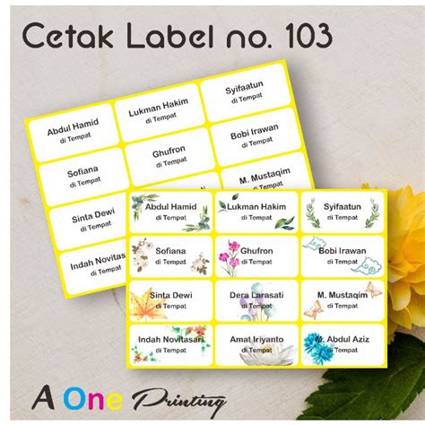 Jual CETAK LABEL NO LABEL UNDANGAN Shopee Indonesia