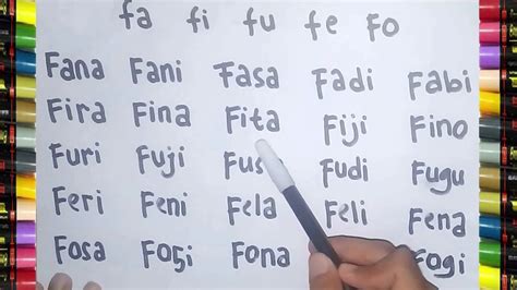 BELAJAR MENGEJA DAN MEMBACA KATA AWALAN FA FI FU FE FO UNTUK ANAK