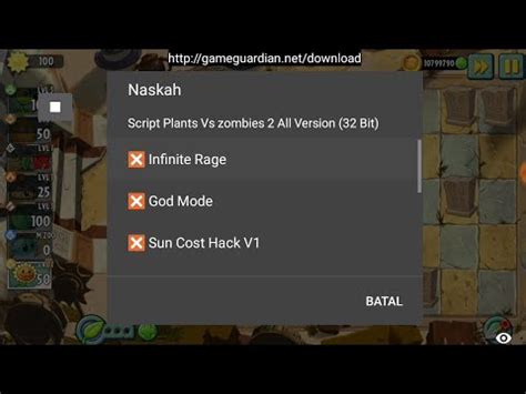 script game guardian plants vs zombies 2 - YouTube