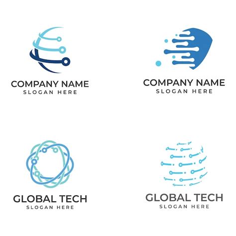 Logotipo mundial de tecnología digital moderna global o planeta