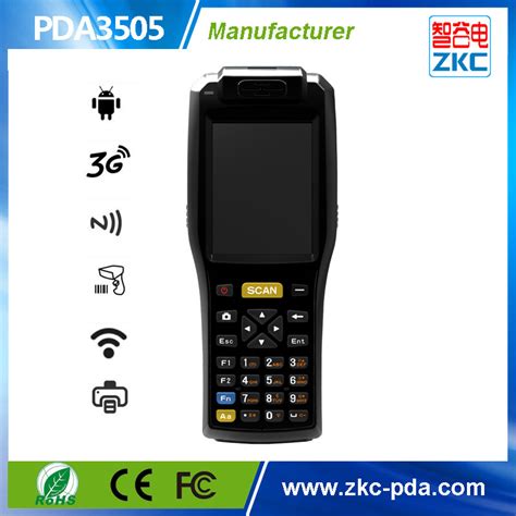 Zkc PDA3505 3G Rugged Handheld Device With Pritner Barcode Scanner NFC RFID PDA With Built In