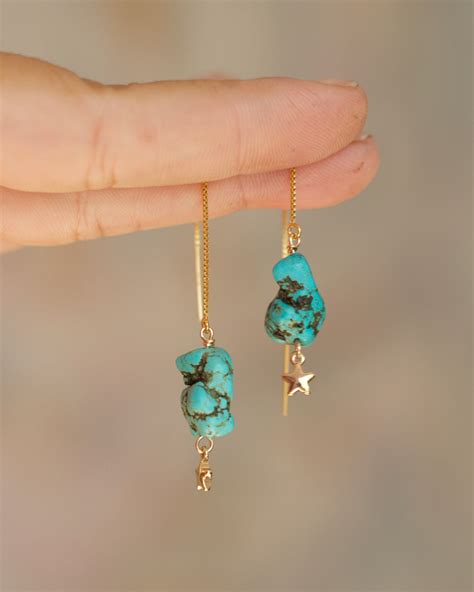 Gold Threads With Turquoise Nuggets And Stars Paloma Stipp