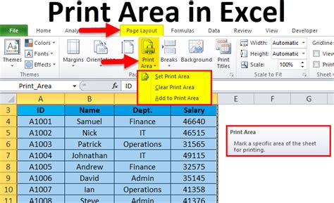 Print Area In Excel Example How To Set Excel Print Area