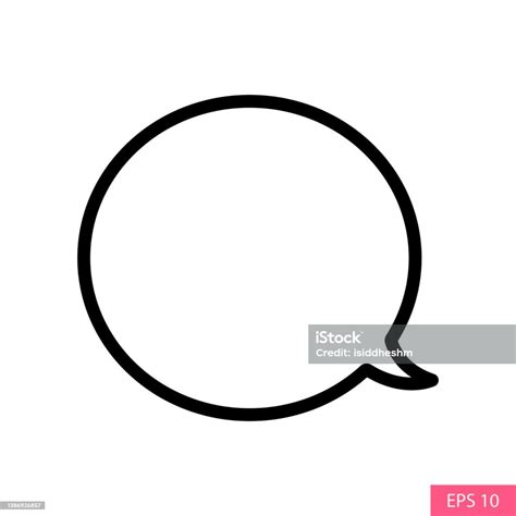 흰색 배경에서 격리된 웹 사이트 디자인 앱 Ui를 위한 라인 스타일 디자인의 메시지 댓글 피드백 또는 채팅 버블 음성 벡터 아이콘입니다 편집 가능한 스트로크 Eps 10