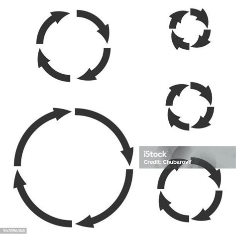 Arrows In Circular Motion Arrow Combinations Stock Illustration Download Image Now Abstract