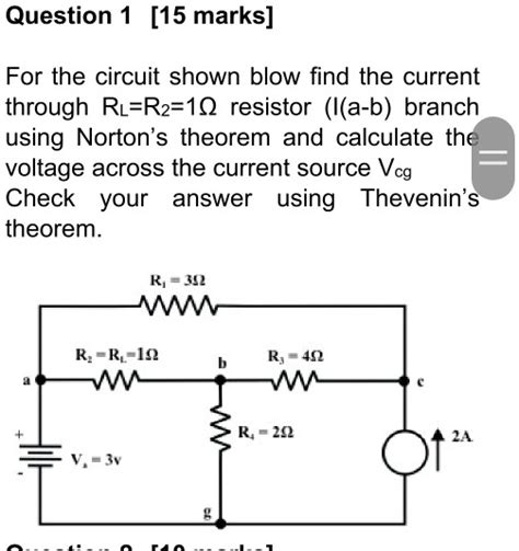 Solved For The Circuit Shown Below Find The Current Through The Rr2