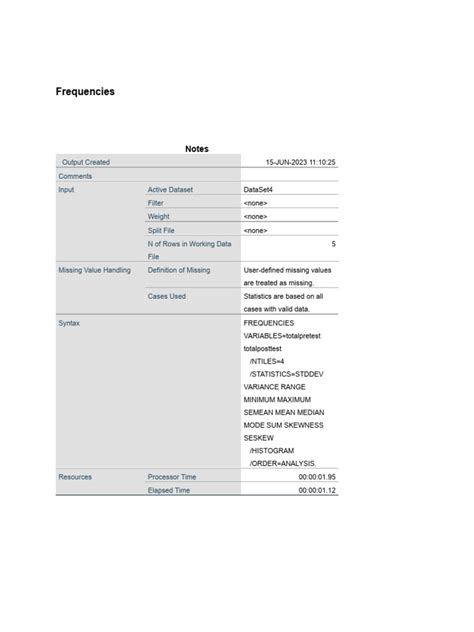 Hasil Output Pretest Posttest Pdf Mean Skewness