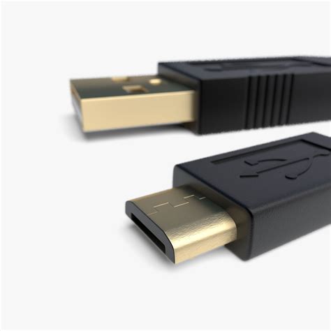 Usb To Micro Usb Cable 3d Model 19 Obj 3ds Blend Fbx Unknown Free3d