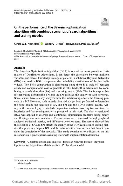 On The Performance Of The Bayesian Optimization Algorithm With Combined