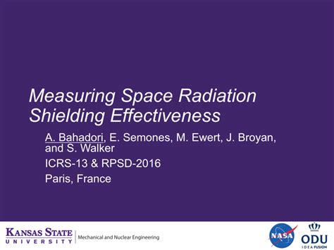 Pdf Measuring Space Radiation Shielding Effectiveness