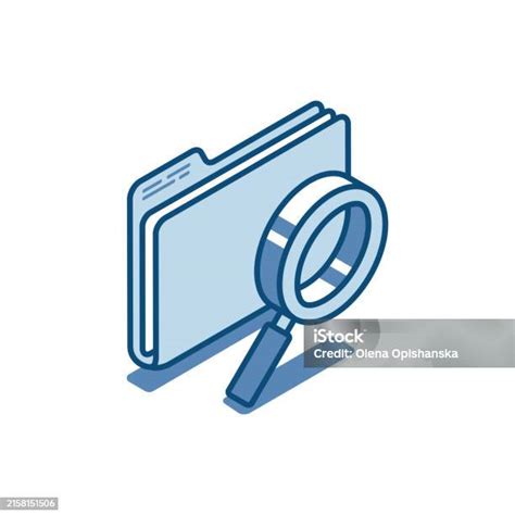 Folder With Magnifying Glass Linear Icon Stock Illustration Download Image Now Analyzing