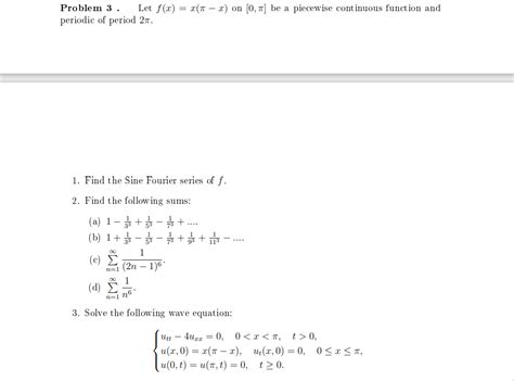 Solved Problem Let F X T On Be A Chegg