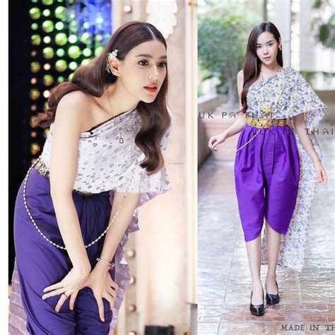ชุดไทย ชุดแม่ชบา ชุดออเจ้า2 ออเจ้าบุพเพสันนิวาส2 กางเกงผ้าไทย กางเกง