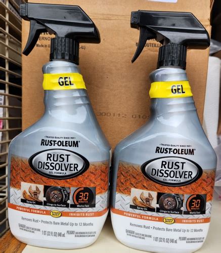 LOT OF 2 RUST OLEUM RUST DISOLVER POWERFUL GEL FORMULA 32 Oz EBay