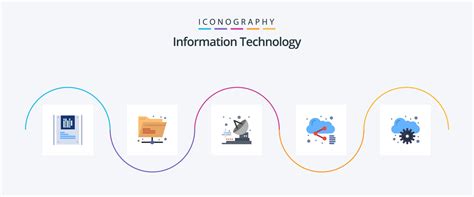 Information Technology Flat 5 Icon Pack Including Management Cloud