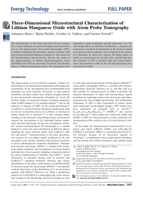 Pdf Three Dimensional Microstructural Characterization Of Lithium Manganese Oxide With Atom