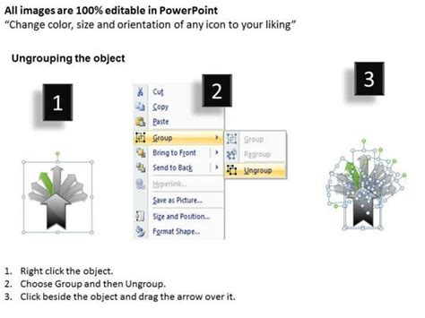 Arrows Diverging Representing Process Model Pie Network PowerPoint Templates
