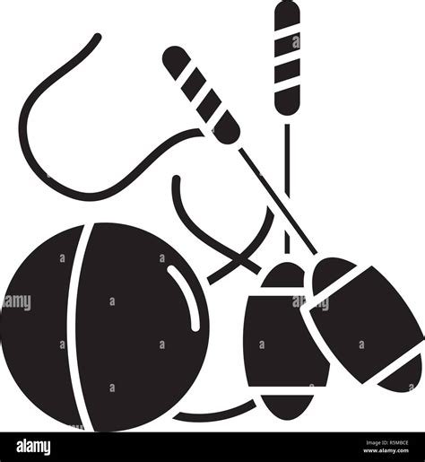 Easy Gymnastics Black Icon Vector Sign On Isolated Background Easy