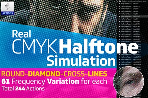 Real Cmyk Halftone Simulator Actions Actions ~ Creative Market