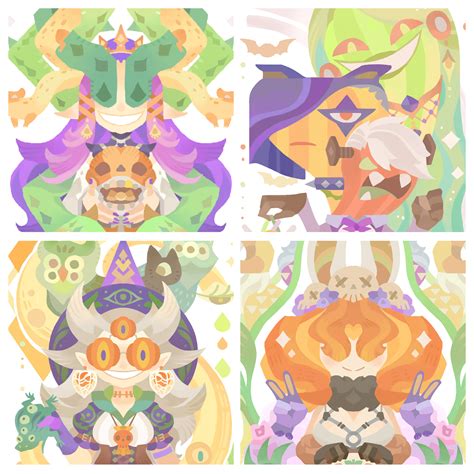 Artstation Happy Halloween Monsters With Graphic Style