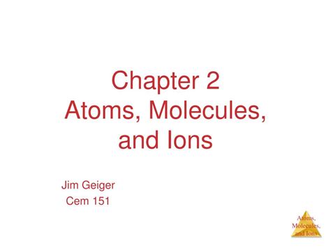 Ppt Chapter 2 Atoms Molecules And Ions Powerpoint Presentation
