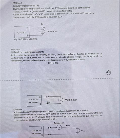 Solved Method 1 Calculation And Measurement Of RTH There Chegg Com
