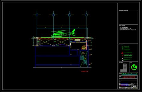 Heliport Layout Plan And Sections Details Autocad Drawing Dwg