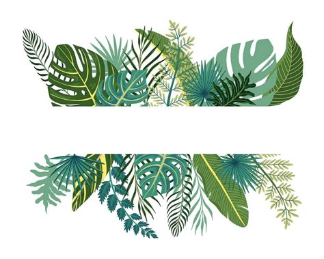 Tropical Leaves Composition 25803429 Vector Art At Vecteezy