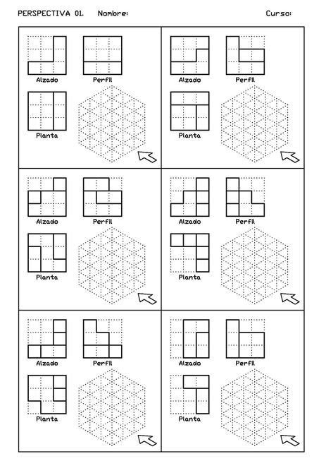 Ejercicios De Vistas Y Perspectivas Alzado Derecho Piezas Simples Isometric Drawing Exercises