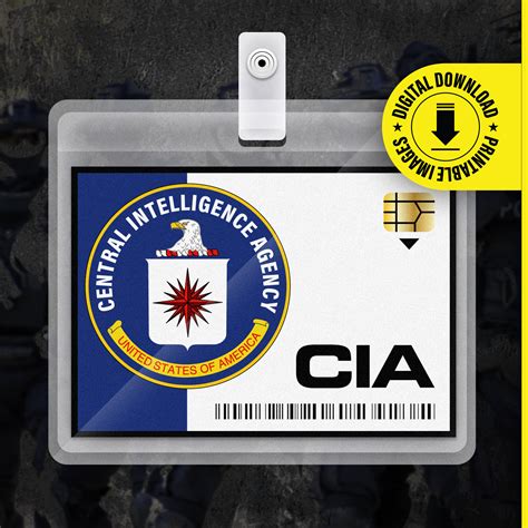 Cia Id Badge Digital Download Pdf 2 375x3 375 In Halloween