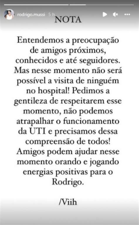 Ex Bbb Rodrigo Mussi últimas Atualizações Sobre Estado De Saúde Após