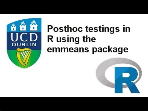 Post Hoc Testing In R Using The Emmeans Package YouTube