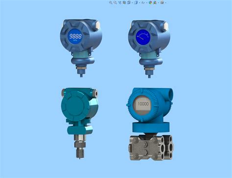 压力变送器模型261347solidworks 2014模型图纸下载 懒石网