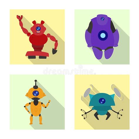 Vector Illustration Of Robot And Factory Sign Collection Of Robot And Space Vector Icon For