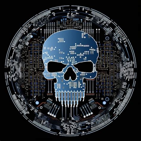 Premium Ai Image Cyberpunk Skull On A Circuit Board Vector Illustration