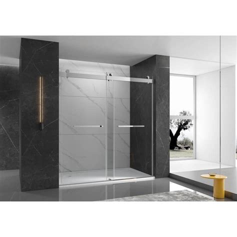 Mcocod 72 In W X 76 In H Double Sliding Frameless Shower Door In
